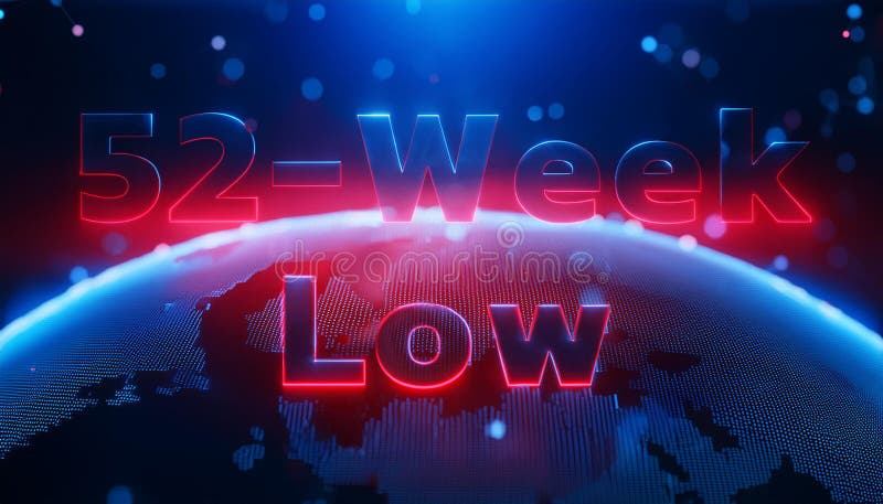 Text "52-Week Low" with Neon Background. Stock Illustration ...