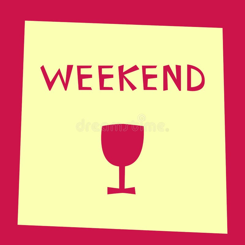 Text Weekend and Silhouette Glasses. Stock Vector - Illustration of ...