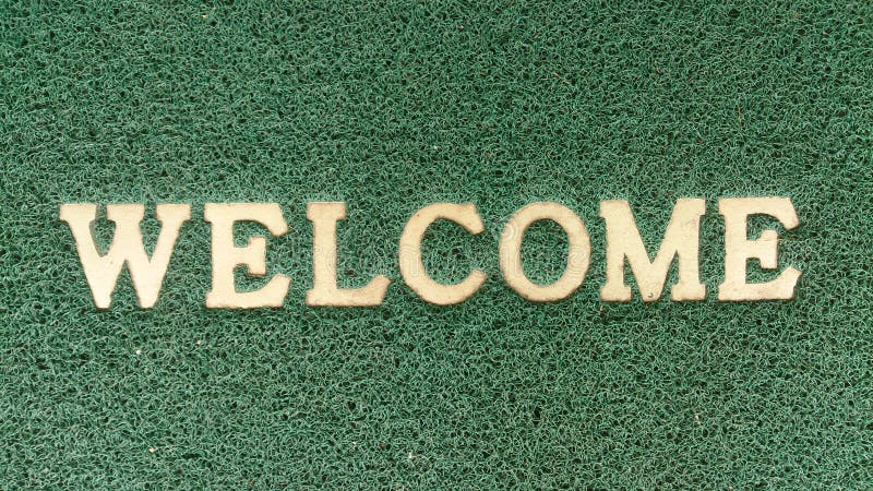Text Welcome on Green Backgrounds Texture Stock Image - Image of ...