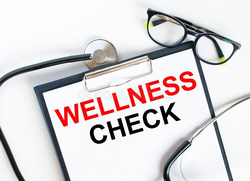 Wellness Check on White Sticky Paper on an Apple, Motivational Words ...