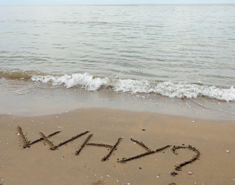 Text with WHY and the Question Mark on the Shore of the Beach Stock ...