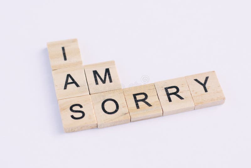 Text Wooden Blocks Spelling the Word Sorry on White Background Stock ...
