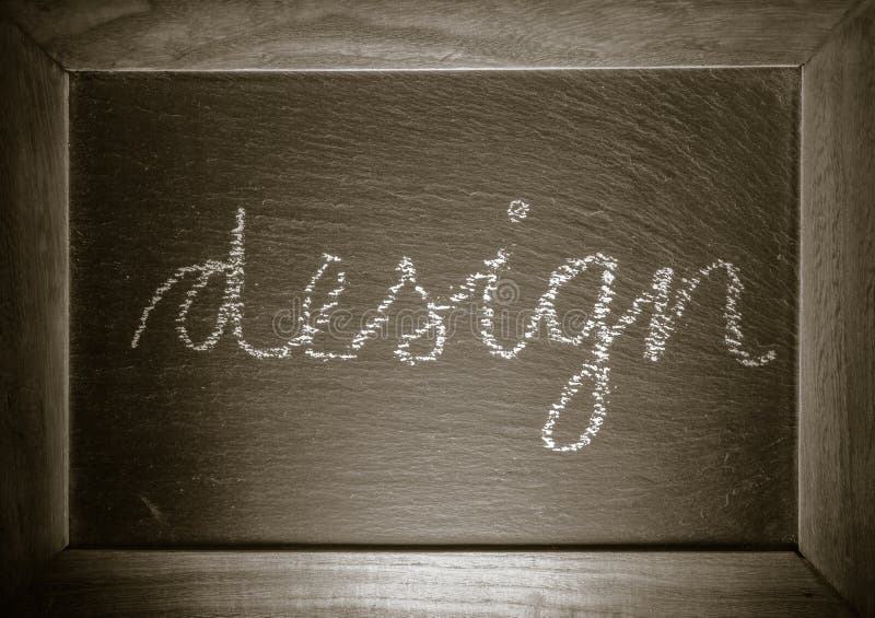 Text Word Design Handwritten on Chalkboard Art Concept Stock Image ...