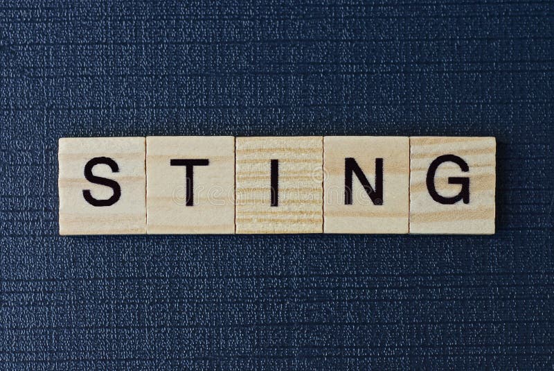 Bee Sting on a Gray Wooden Background Stock Photo - Image of wooden ...