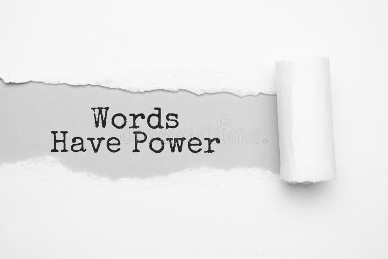 The Text Words Have Power Appearing Behind Torn Brown Paper Stock Image ...