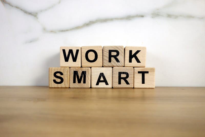 Text Work Smart from Wooden Blocks Stock Image - Image of confident ...