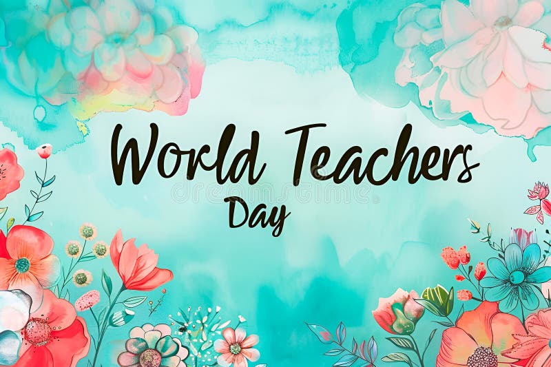Text World Teachers Day on Pastel Board Background Stock Photo - Image ...