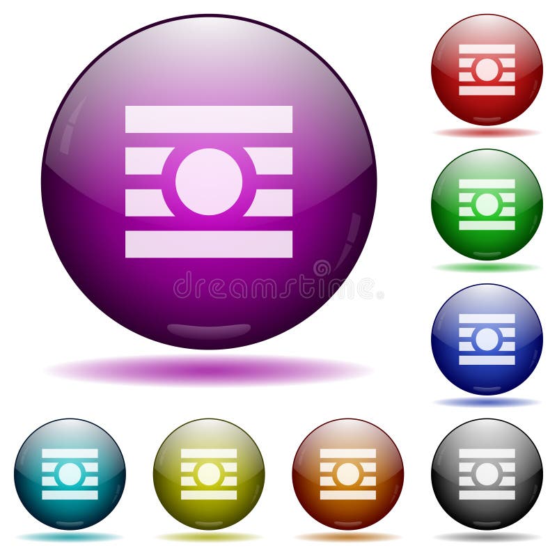 Text Wrap Around Objects Icon in Glass Sphere Buttons Stock Vector ...