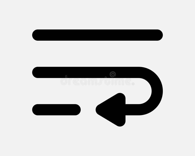 Text Wrap Icon Line Black Outline Arrow Path Direction Format Word ...