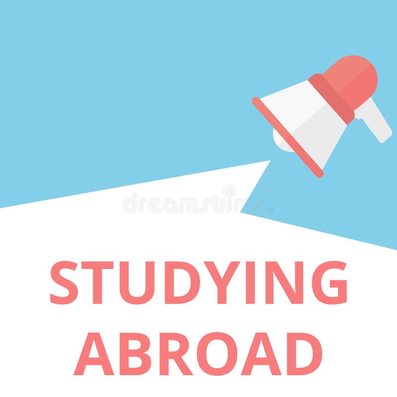 Studying Abroad Word Cloud and Hand Writing Concept Stock Illustration ...