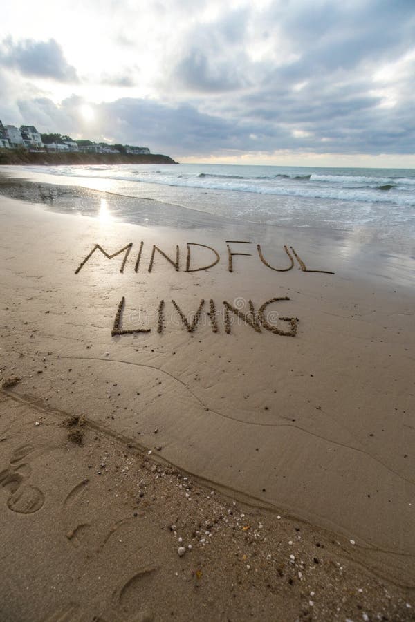 Mindfulness Concept in Sand Stock Illustration - Illustration of ...