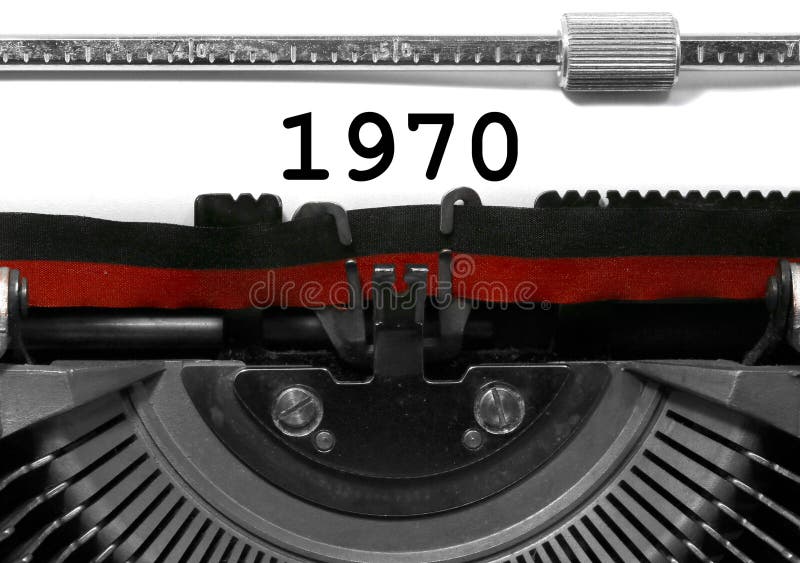 Text 1970 Written with the Vintage Typewriter Stock Photo - Image of ...