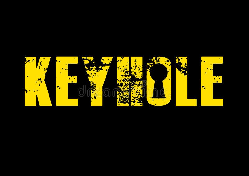 Text Yellow Keyhole on a Black Background Stock Illustration ...