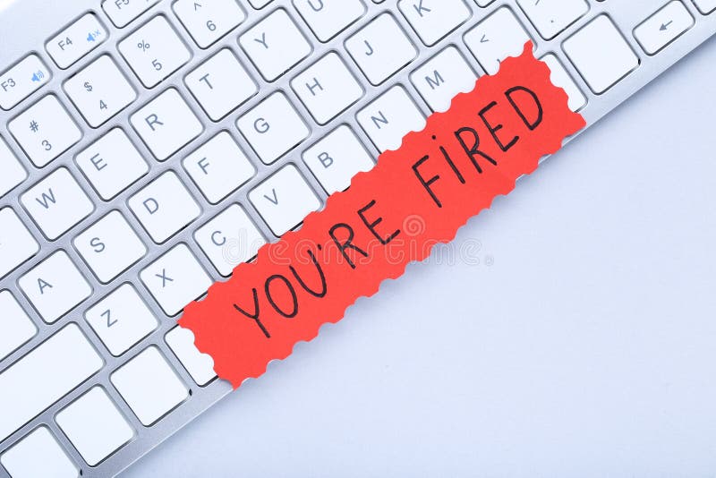You`re Fired On Paper With Typewriter, Job Crisis And Office Sit Stock ...