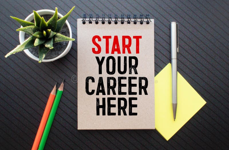 Text Your Success Starts Here on Notebook Page Stock Photo - Image of ...