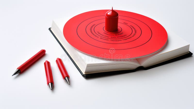 Textbook red marker circle stock illustration. Illustration of frame ...