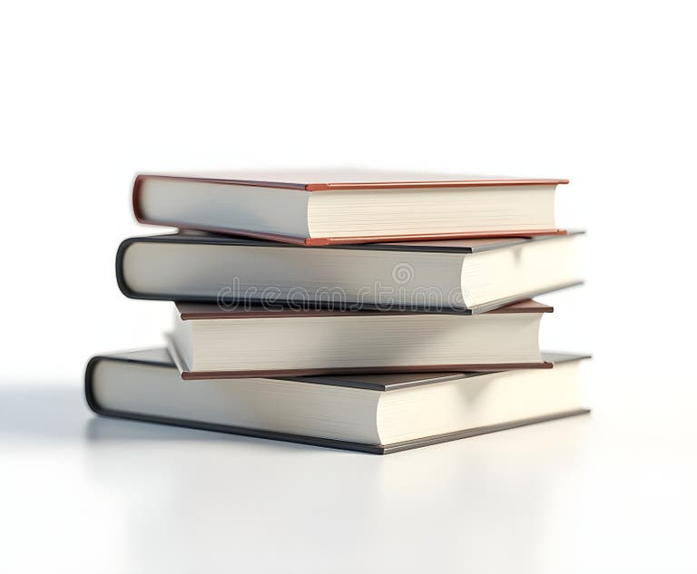 Textbook Stack Isolated on White Background Stock Illustration ...