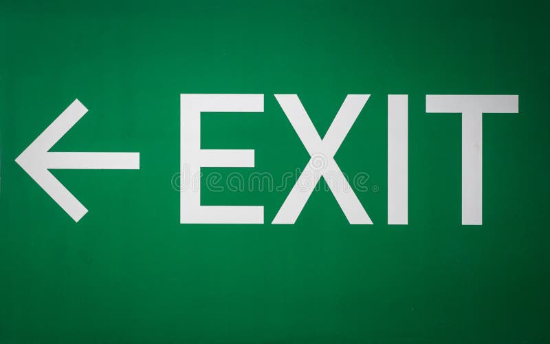 Texte Blanc De Signes De Sortie Sur Le Vert Photo stock - Image du ...