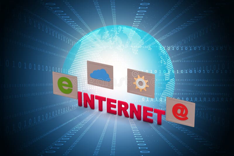 Texte D'Internet Avec Des Icônes Illustration Stock - Illustration du ...