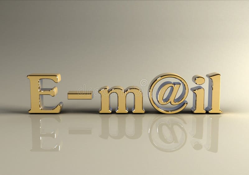 Texte D'or Photorealistic De L'email 3d Illustration Stock ...