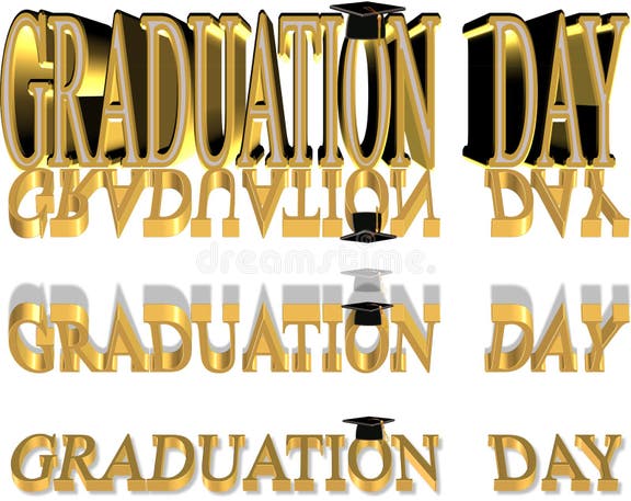 Texte de la graduation 3d illustration stock. Illustration du chapeaux ...