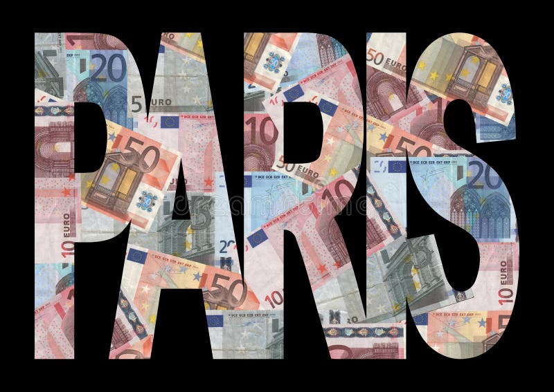 Texte De Paris Avec Des Euros Illustration Stock - Illustration of ...