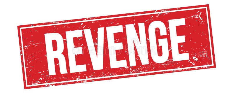 Texte De Revanche Sur Le Timbre Rouge Grungy Rectangle Photo stock ...