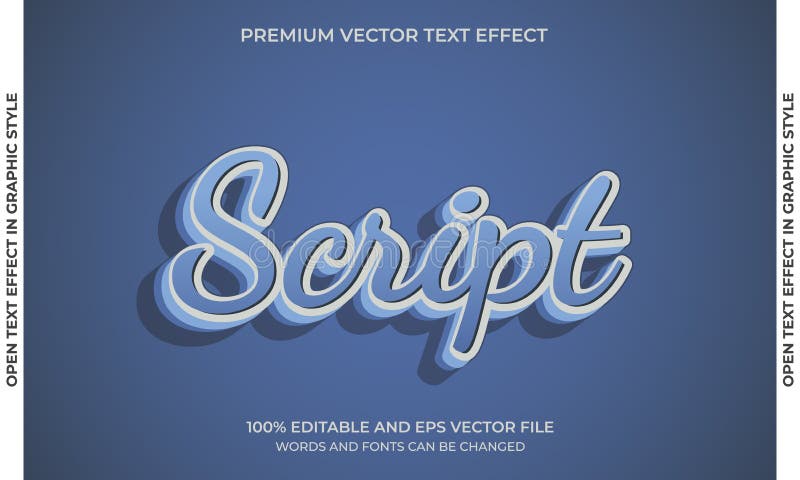 Texte De Script 3d, Effet Style De Texte Modifiable. Illustration de ...