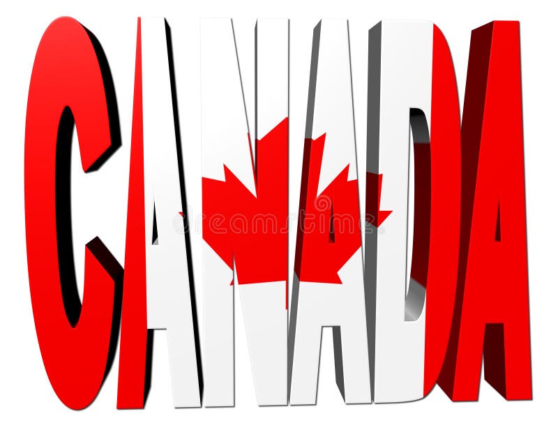 Texte Du Canada Avec L'indicateur Canadien Illustration Stock ...