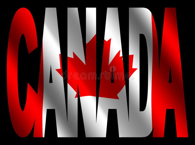 Texte Du Canada Avec L'indicateur Canadien Illustration Stock ...