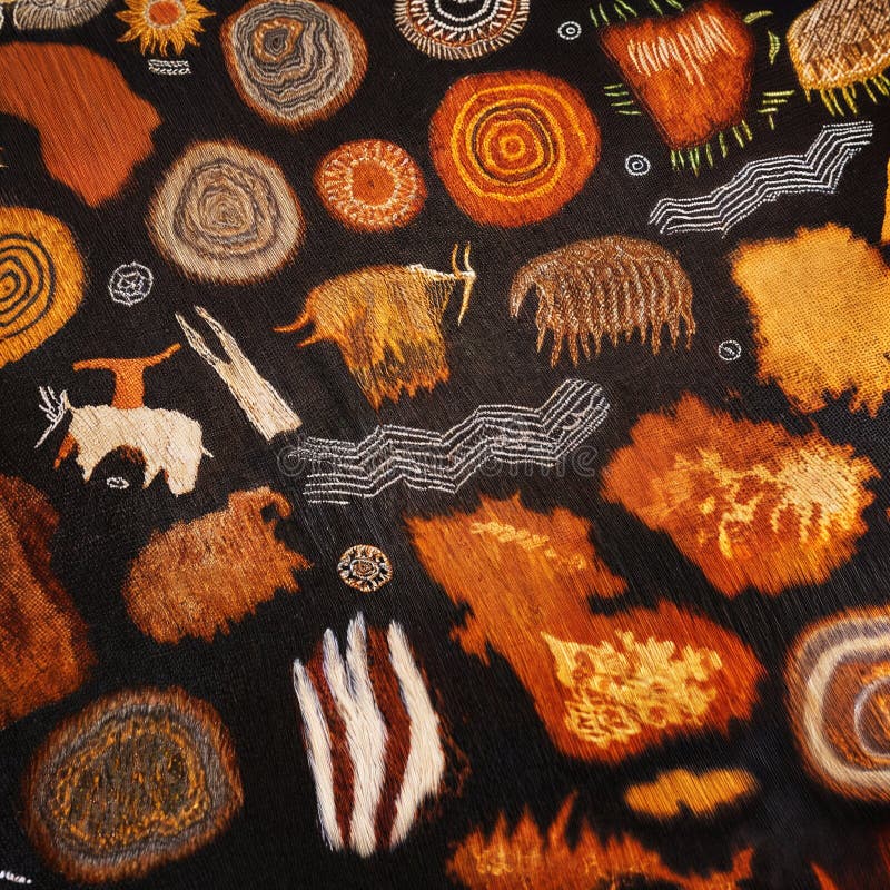 A Textile with an Abstract Pattern Reminiscent of Aboriginal Dot ...