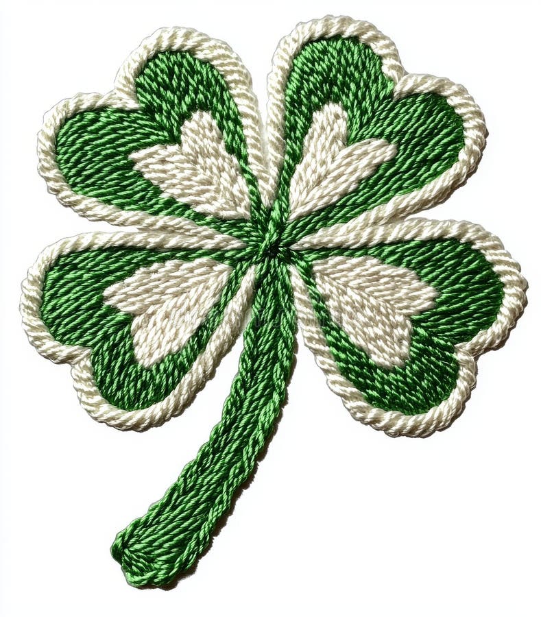 Textile Accessories with an Embroidery Style Clover Pattern Stock Photo ...