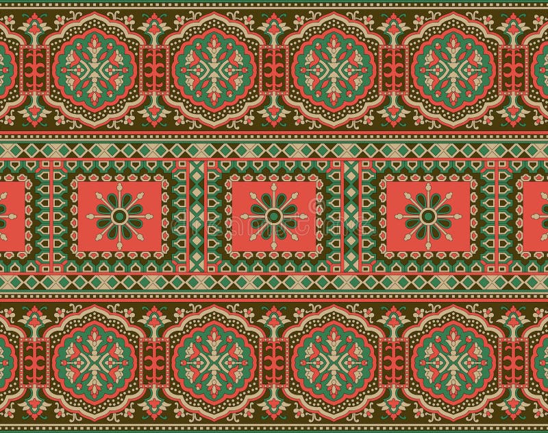 Textile Ajrak Border Black and Mehroon Colors Stock Vector ...