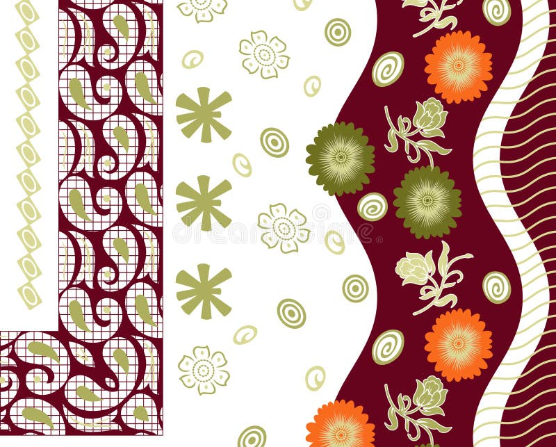 Textile Background Design with Floral Stock Illustration - Illustration ...