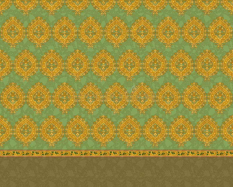 Textile Background Design with Floral Stock Illustration - Illustration ...