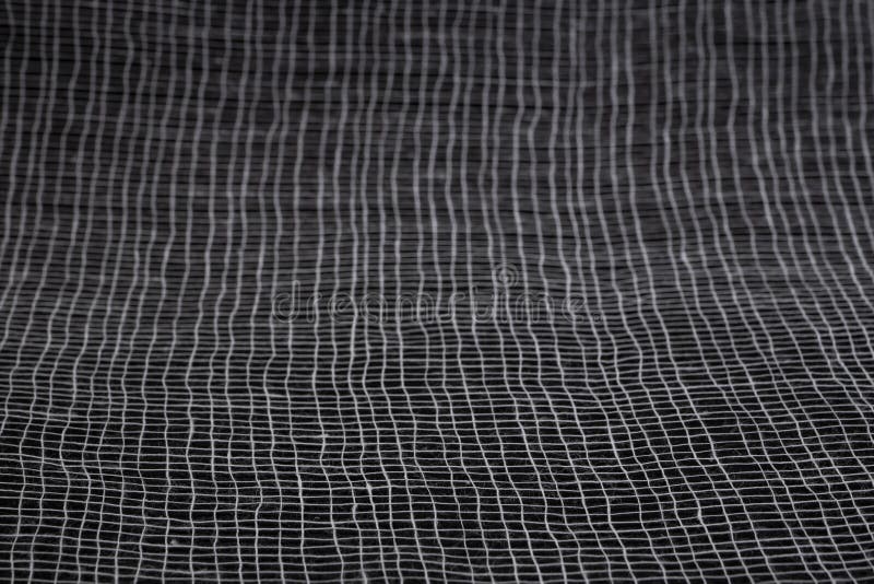 Textile Bandage Fabric Side View Close Up on Black Background, Abstract ...