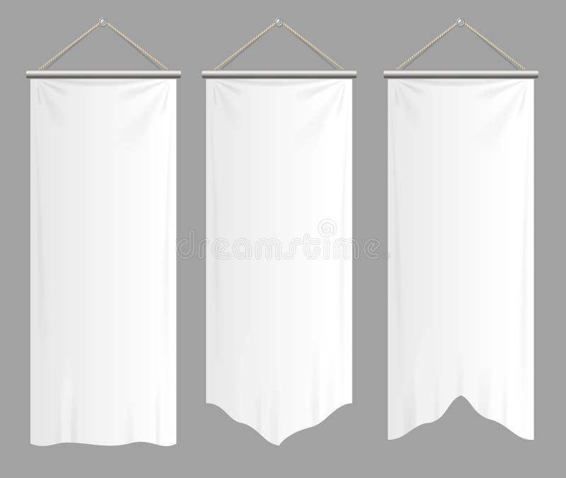 Textile Banners with Folds Set. Vector Stock Vector - Illustration of ...