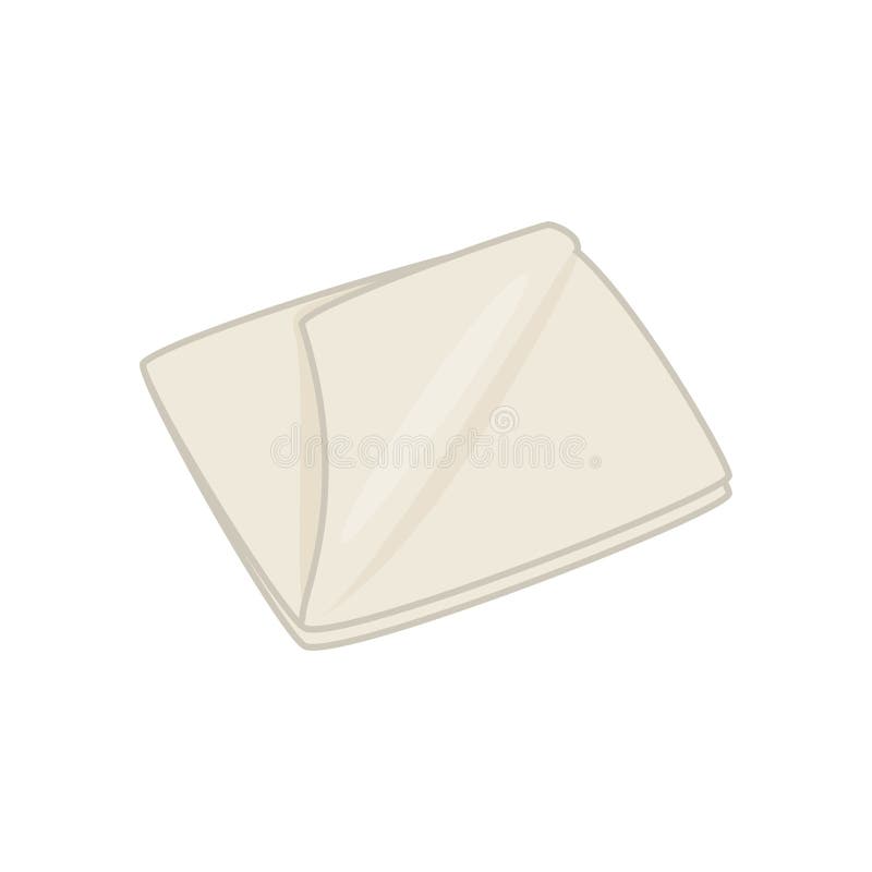 Textile Beige Rag. Home Cleaning Tool. Vector Simple Illustration ...