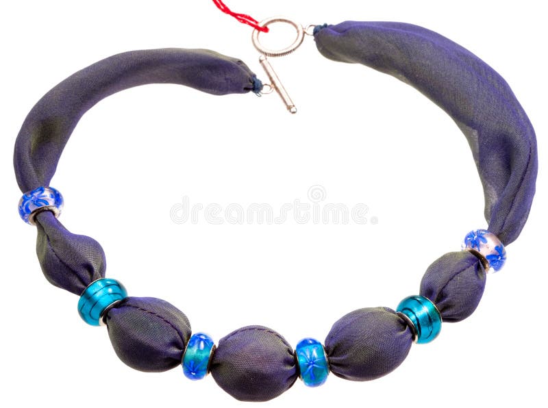 Textile and Blue Glass Lady S Bead Stock Photo - Image of round, style ...