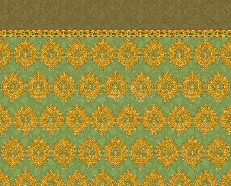 Textile Border Pattern Print Design Stock Illustration - Illustration ...