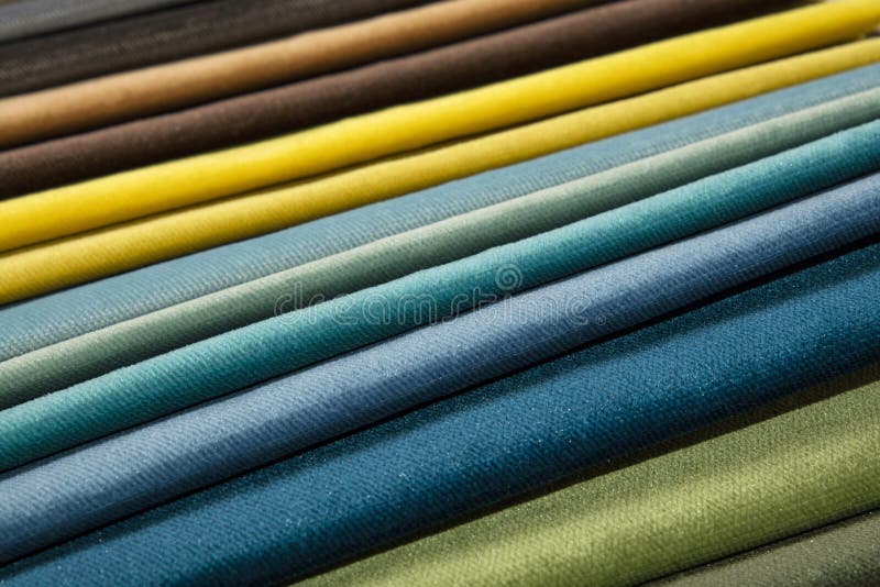 Textile Catalogue, Colorful Fabric Samples Stock Image - Image of folds ...