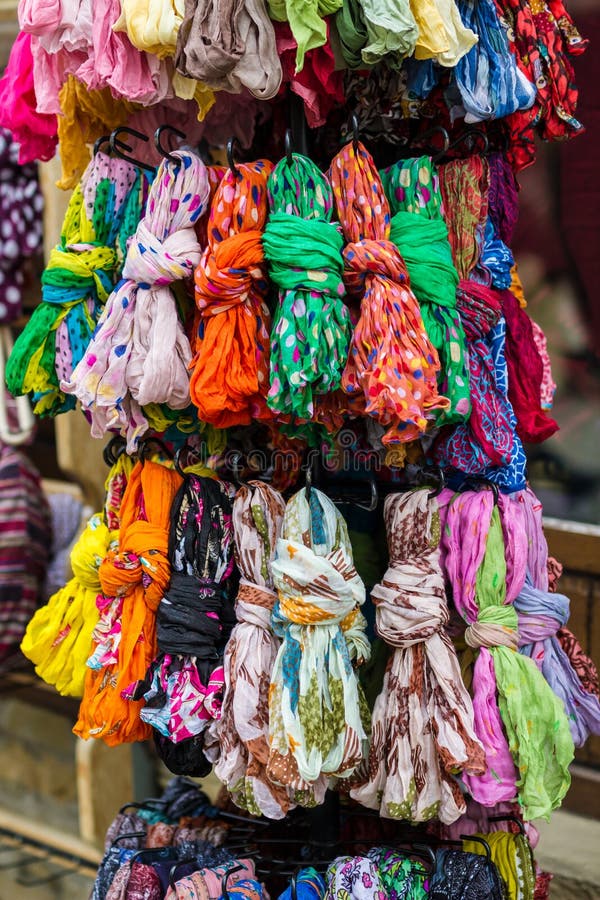 Textile, cloth on market stock image. Image of business - 70902989