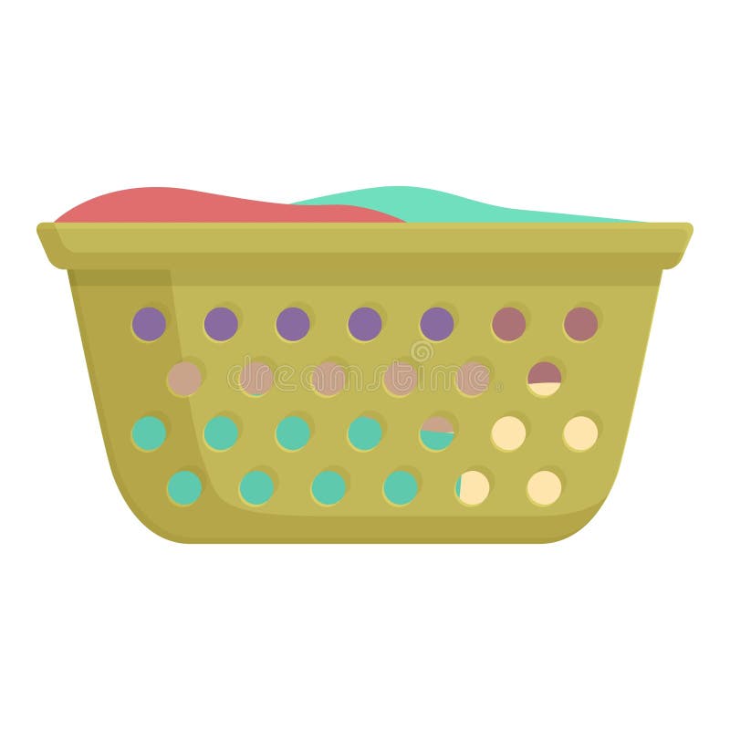 Textile Clothes of Basket Icon Cartoon Vector. Laundry Pot Stock Vector ...
