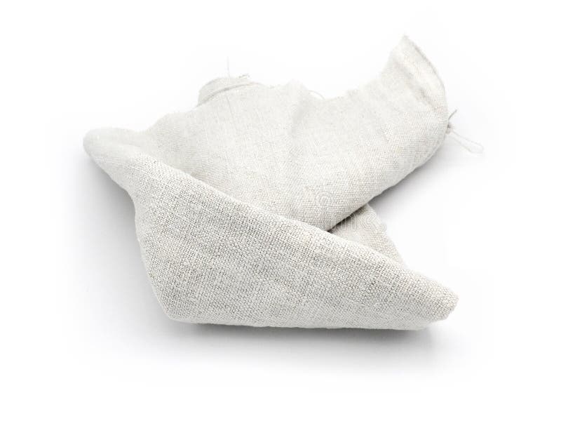 Textile Coarse Cloth Grey Still Life Crumpled White Background Tattered ...