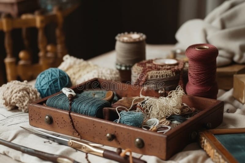 Textile Crafts Workshop, with Tools and Materials for Creating Unique ...