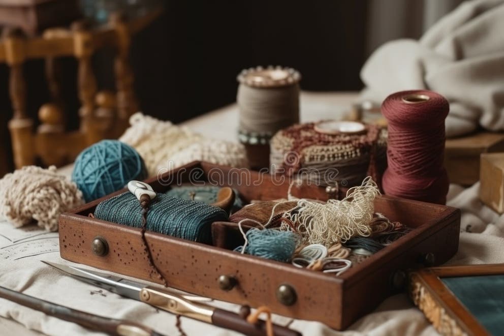 Textile Crafts Workshop, with Tools and Materials for Creating Unique ...