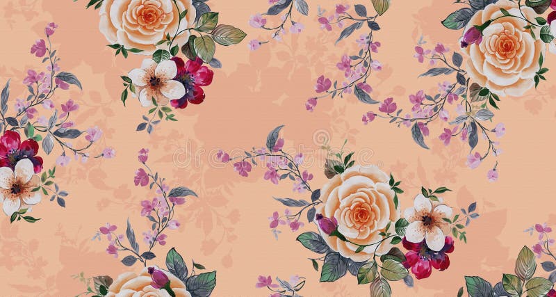 All Over Flower Design Stock Illustrations – 7,711 All Over Flower ...