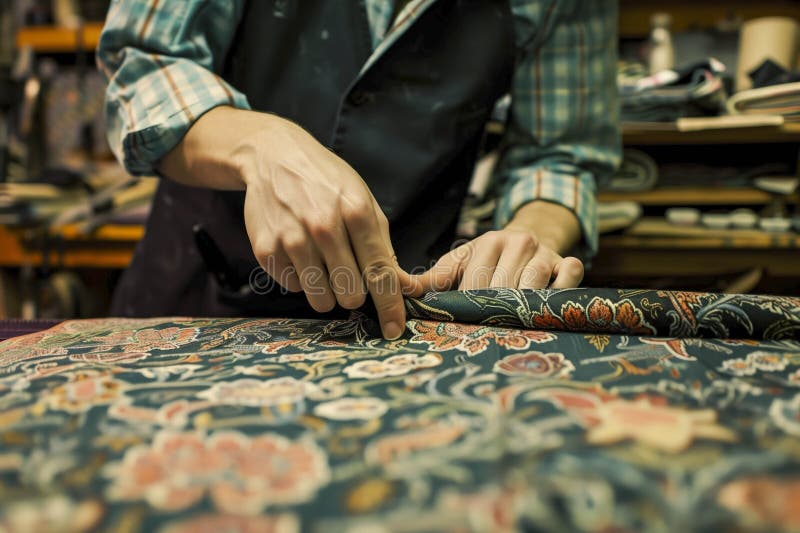 Textile designer working stock image. Image of hairdresser - 384085151
