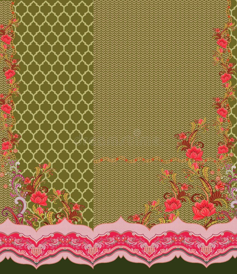 Textile Digital Design Fabric Print Wallpaper Stock Stock Illustration ...