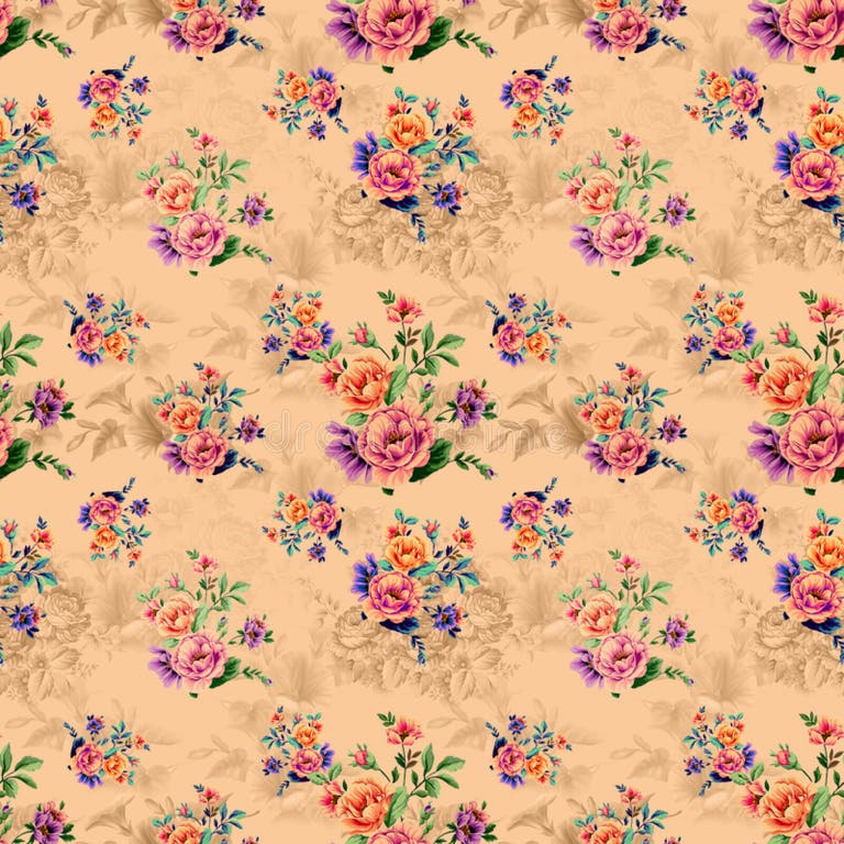 Textile Digital Print Design Vector Image Digital Flower Design Stock ...